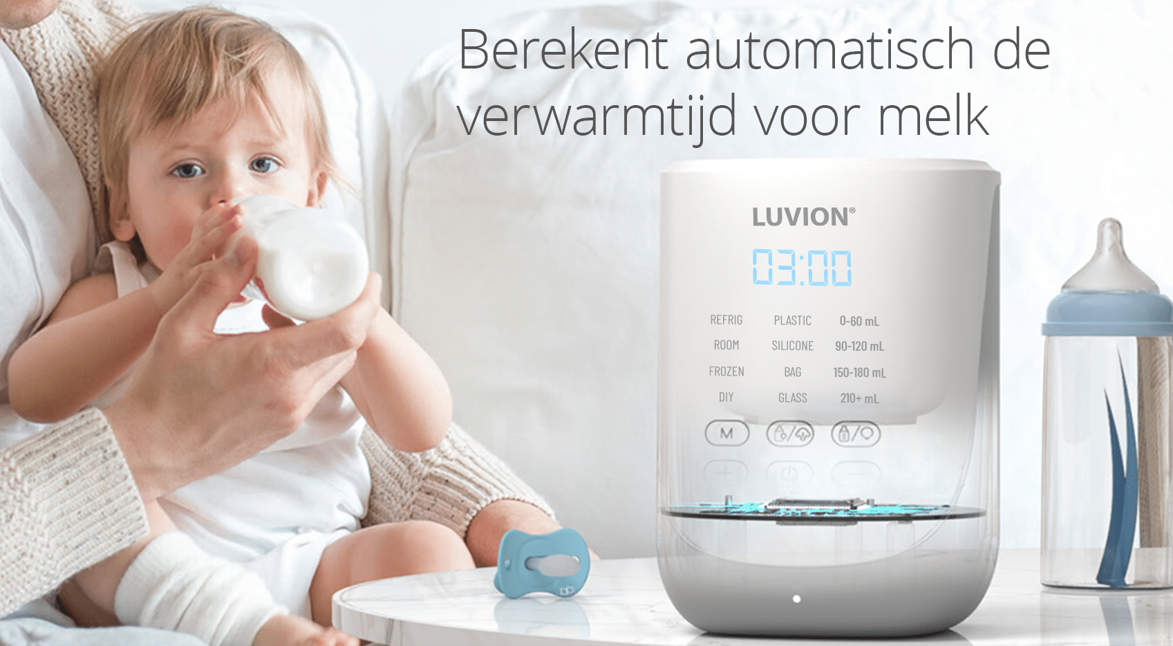LUVION Smartlift PRO – Snelle flessenwarmer